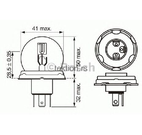 Bosch auto sijalica Pure Light 12V R2 45/40W Blister