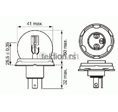 Bosch auto sijalica Pure Light 12V R2 45/40W