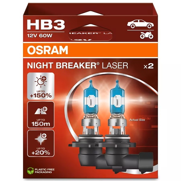 Osram auto sijalica Night Braker Laser Next Generation +150% 12V HB3 60W Duo Box