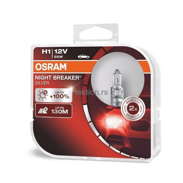 Osram auto sijalica Night Breaker Silver 12V H1 55W Duobox