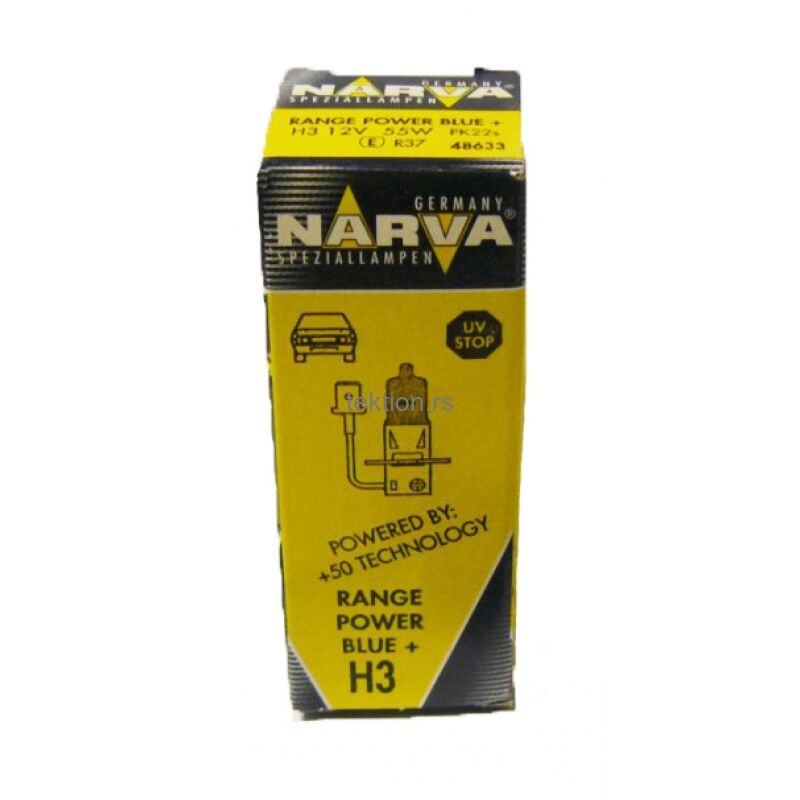 Narva auto sijalica 12V H3 Range Power Blue +30% 55W