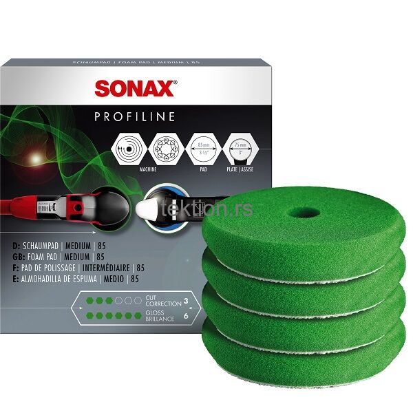 Sonax Sunđer za poliranje zeleni srednje tvrd 85mm 4 komada