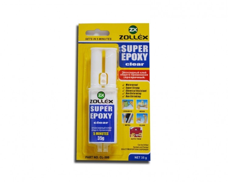 Zollex Super Epoxy dvokomponentni lepak providni 35g.