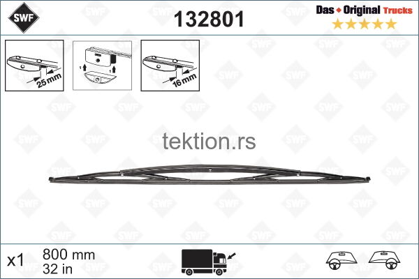 SWF Truck metlica brisača 132801 800mm