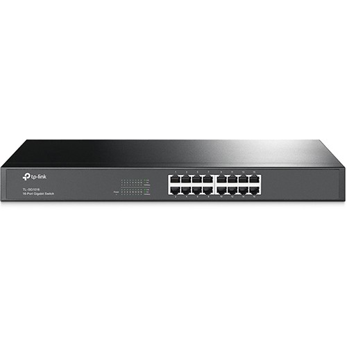 TP-Link 16-Port Gigabit Switch, Supports MAC address self-learning and auto MDI/MDIX, Standard 19-inch rack-mountable steel case | TL-SG1016