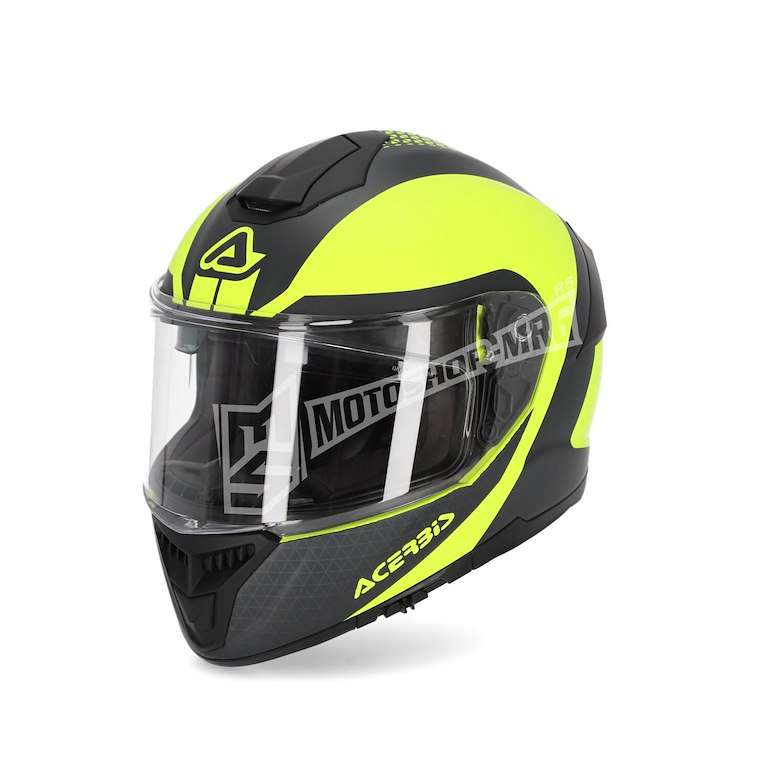 ACERBIS Krapon Full Face Kaciga Fluo Crna