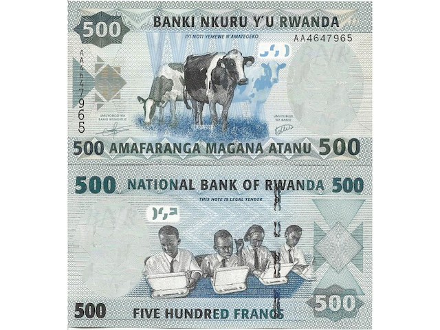 Rwanda 500 francs 2013. UNC