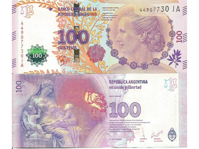 Argentina 100 pesos 2017. UNC Eva Peron