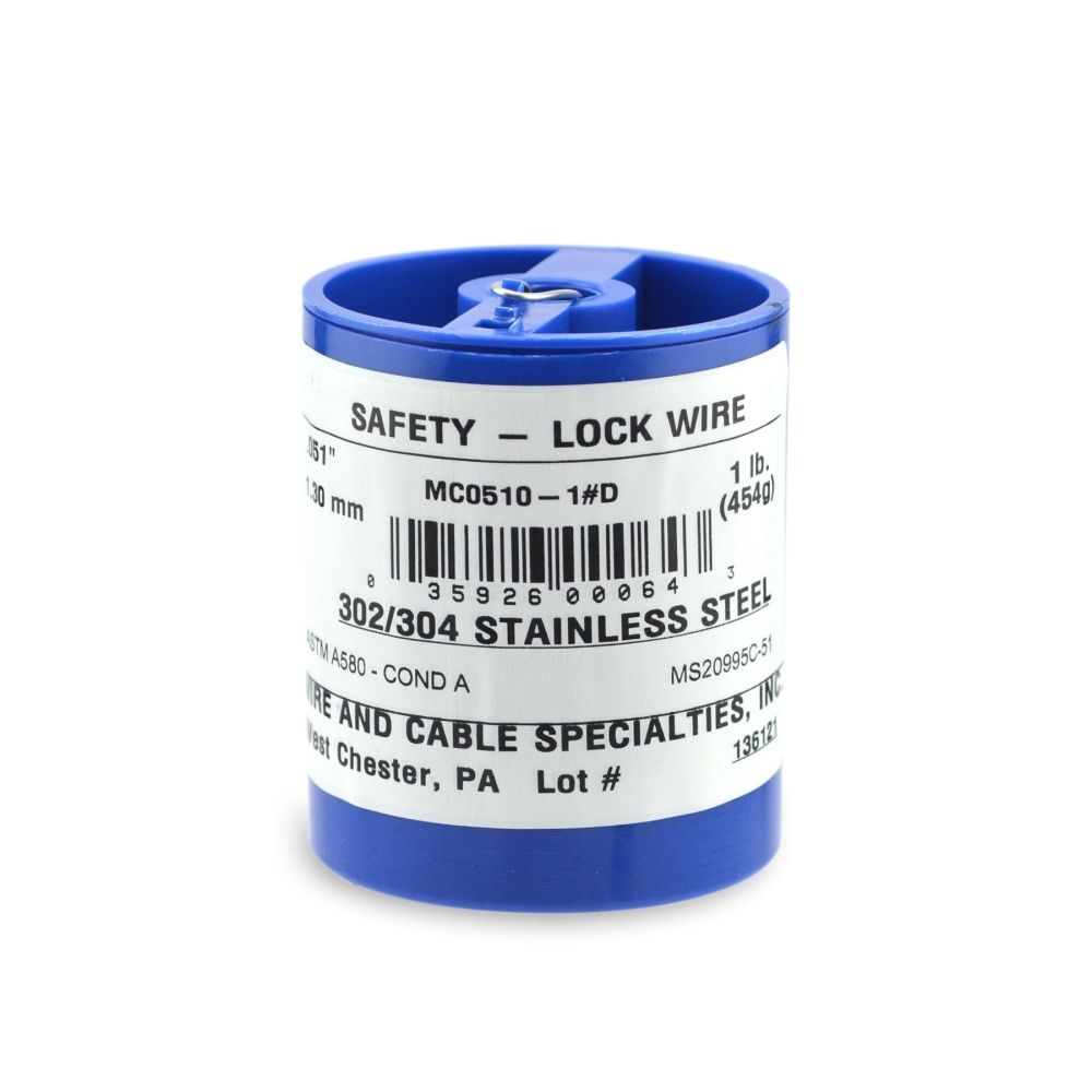 MC0510-1#D - SS Aerospace Lockwire - 1Lb. (454g) - 0.051" - 1.30mm - MS20995-C51