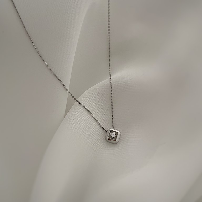 Ogrlica, belo zlato i dijamant 0.035 ct Vs-Gh