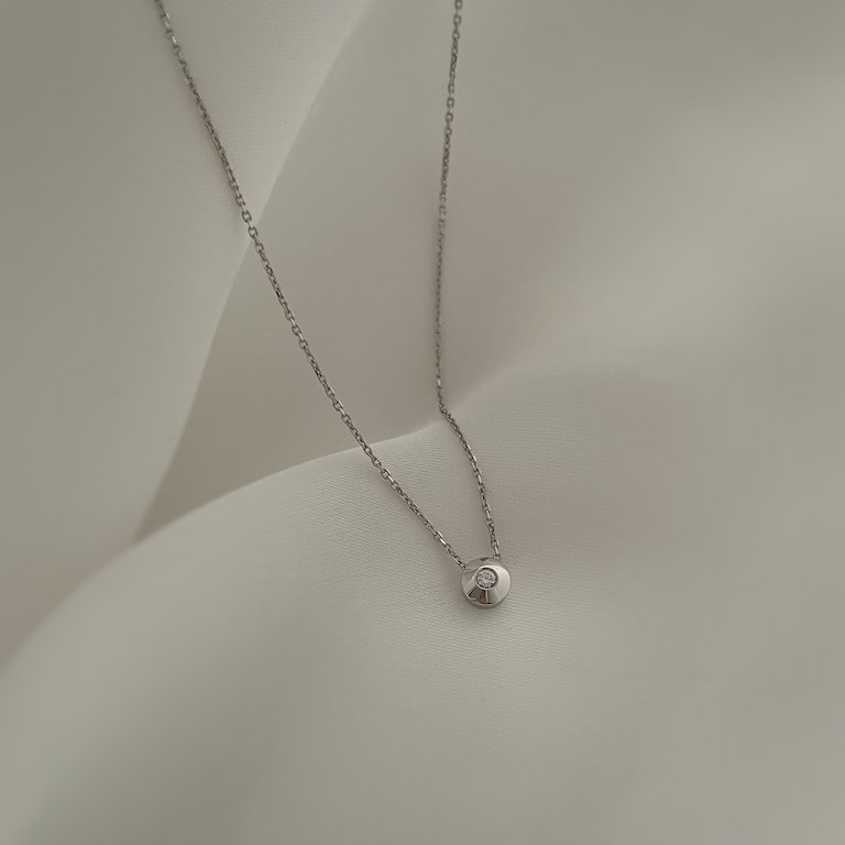 Klasičan model dijamantske ogrlice 0.05 ct Vs-Gh, belo zlato
