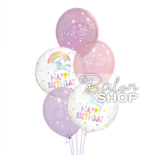 Jednorog happy birthday buket balona