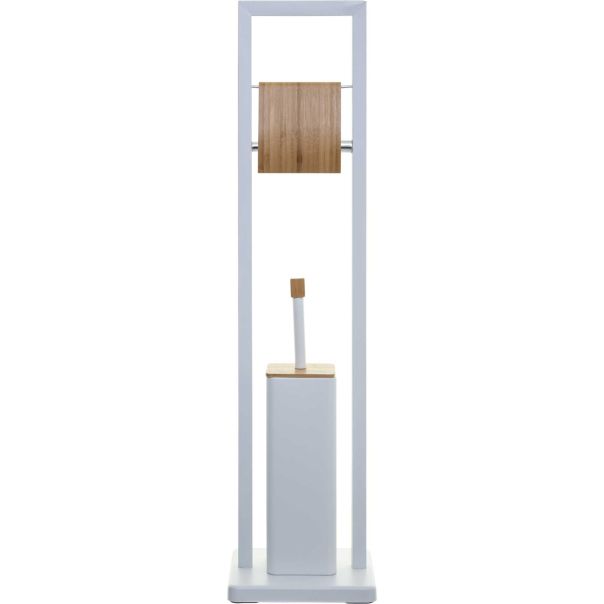 FIVE Držač toaletnog papira i wc četka natureo 60x20x20cm, metal/bambus bela