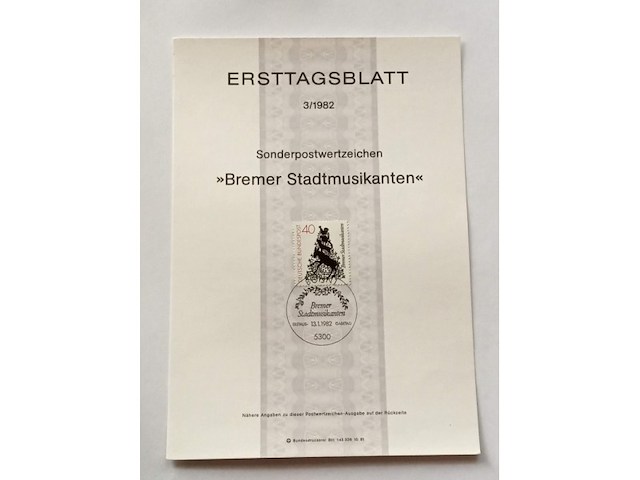 ETB Nemačka  - Bremer Stadtmusikanten - 1982.g