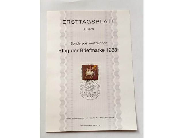 ETB Nemačka  - Tag Der Briefmarke - 1983.g