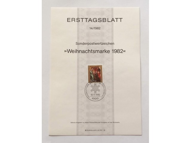 ETB Nemačka  - Weihnachtsmarke - 1982.g
