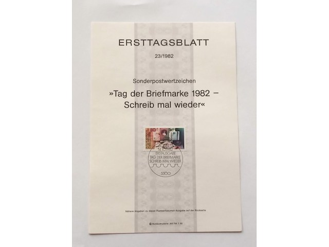 ETB Nemačka  - Schreib Mal Wieder - 1982.g
