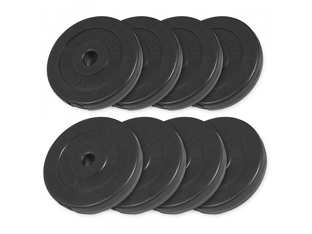 GORILLA SPORTS Set tegova obloženih plastikom 30 kg (4x2,5 + 4x5 kg)