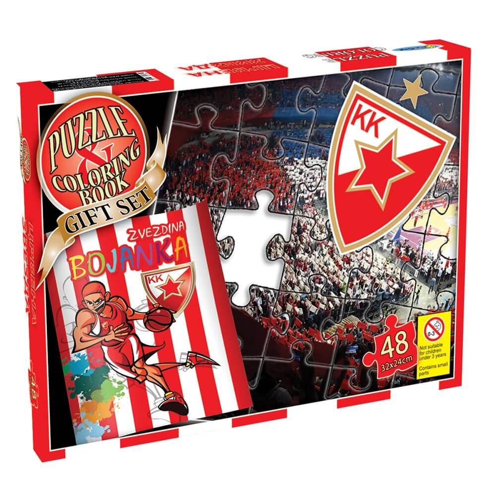 PUZZLE 48 + BOJANKA CRVENA ZVEZDA A4