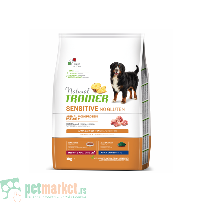 Trainer Natural: Hrana za odrasle pse Sensitive Medium/Maxi Adult, Šunka, 12 kg