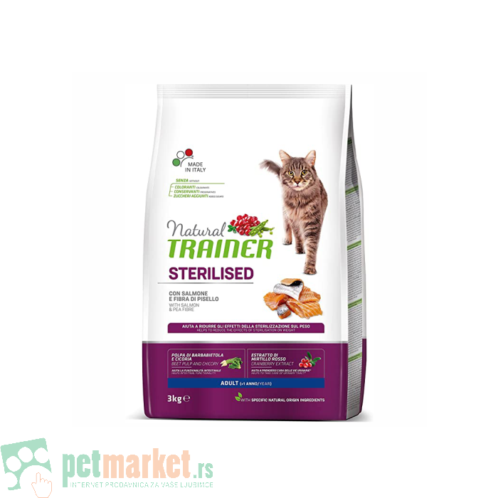 Trainer Natural: Hrana za sterilisane mačke Sterilised, Losos