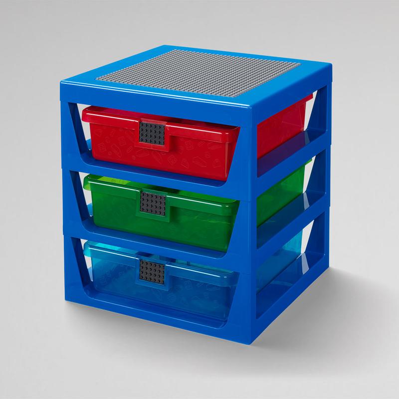 LEGO polica sa 3 fioke i podlogom za gradnju - plava