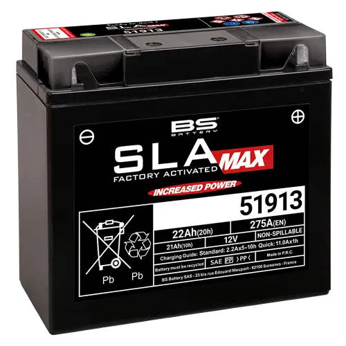 Akumulator za motor BS 12V 20Ah gel SLA Max 51913 desni plus (181x76x167) 275A