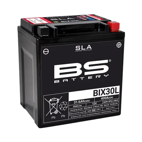 Akumulator za motor BS 12V 30Ah gel BIX30L-FA desni plus (165x125x175) 385A~1