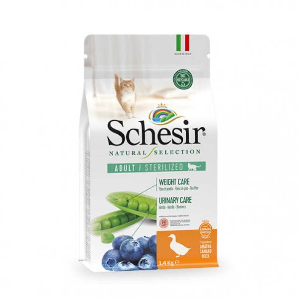 Schesir Natural Selection Adult Cat Sterilised - pačetina 1.4kg