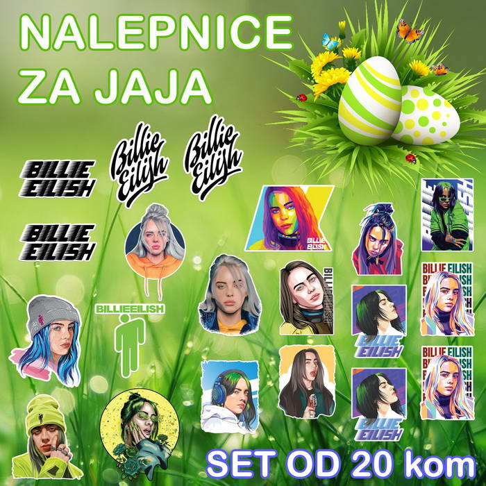 BILLIE EILISH SET NALEPNICA ZA JAJA - 20KOM