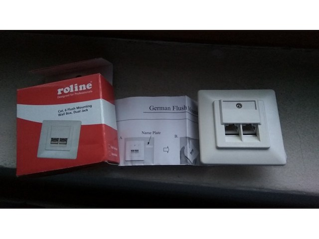 cat6 uzidna uticnica STP 2x RJ45 shielded sa modulima