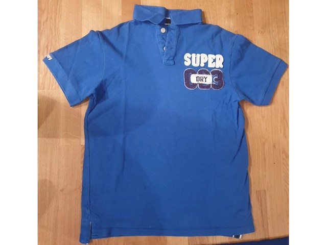 SuperDry - SUPER DRY plava majica M-L sa kragnicom
