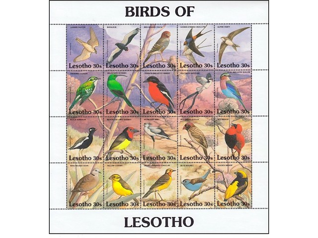 Lesotho 1992. Ptice,kompletna cista serija
