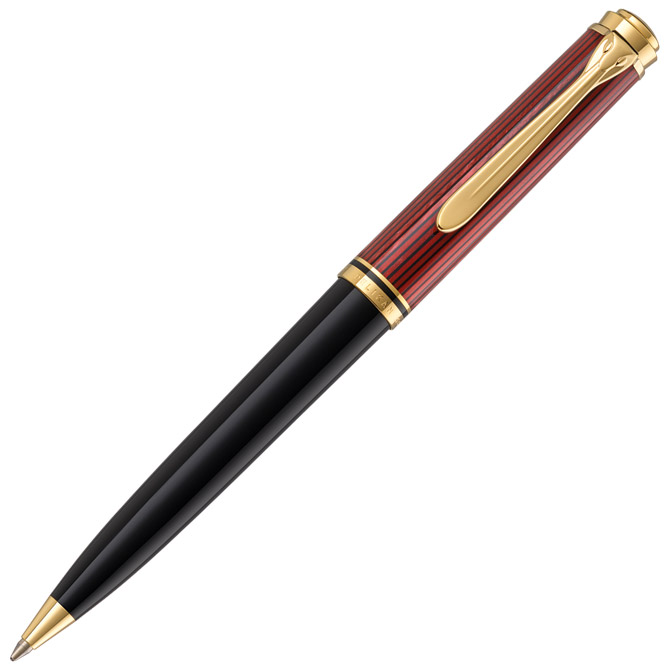 Olovka hemijska Souveran K600+kožna bela futrola+poklon kutija G30 Pelikan 928713 crveno-crna