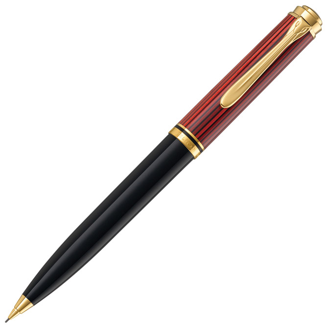 Olovka tehnička 0,7mm Souveran D600+kožna bela futrola+poklon kutija G30 Pelikan 928739 crveno-crna