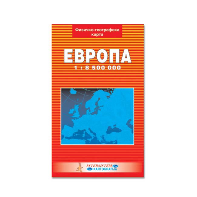 Karta Evrope - fizičko-geografska karta