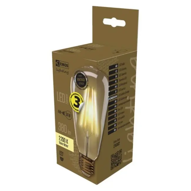 Sijalica led st64 4w e27 filament vintage ww+