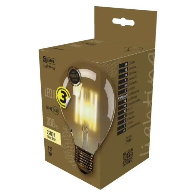 SIJALICA LED G95 4 W E27 FILAMENT VINTAGE WW+