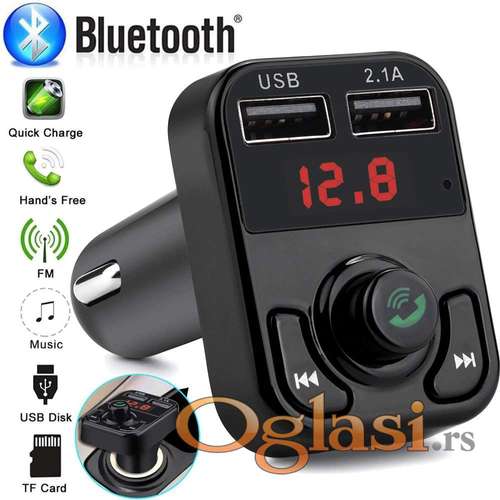 V2 - Bluetooth Auto Car Kit USB punjač MP3 Handsfree FM