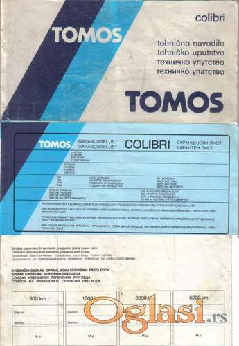 TOMOS COLIBRI - Uputstvo