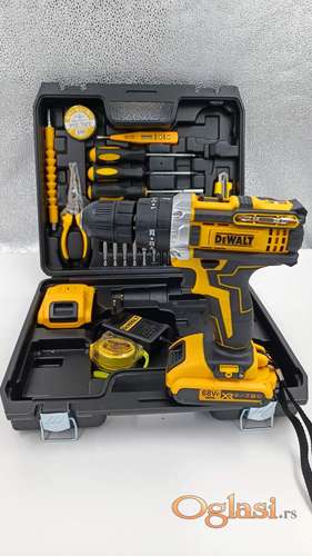 DEWALT aku srafilica 68v+busilica+cekic+Dve baterije+Pribor