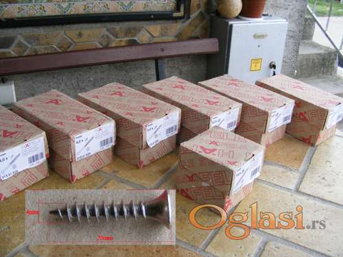 SRAFOVI 4x25mm DRVO-METAL,Krstak sa konusnom glavom