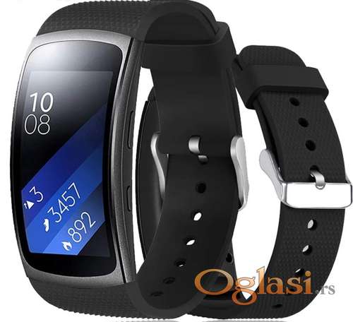 Crna silikonska narukvica za Samsung Gear Fit 2