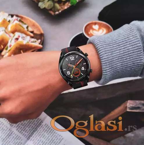 Huawei watch gt narukvica (kozna sa crvenim sivenjem)