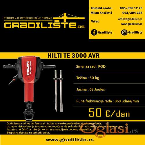 Hilti TE 3000 AVR - izdavanje