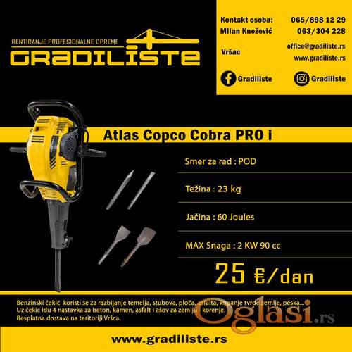 Atlas Copco Cobra PRO i - izdavanje rentiranje