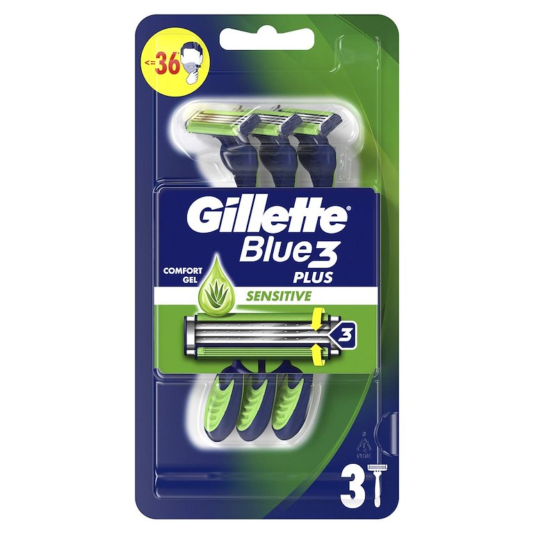 Gillette blue3 sensecare muški brijač 3kom