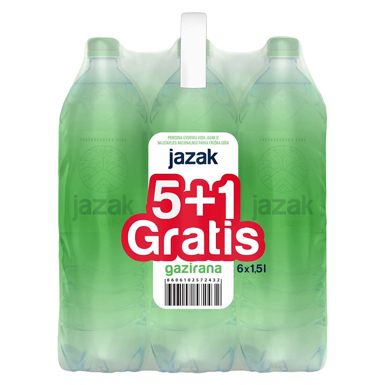 Jazak voda gazirana 1,5l 5+1 gratis jazak