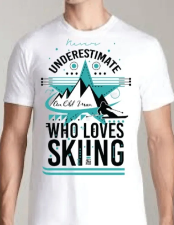 Never Underestimate Old Man Who Loves Skiing Muška Majica