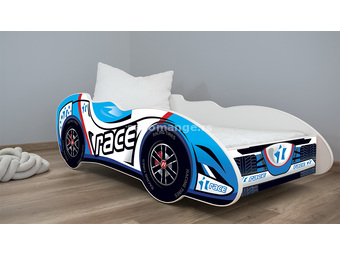 Dečiji krevet sa dušekom i letvicama formula 1 Race car 160x80cm